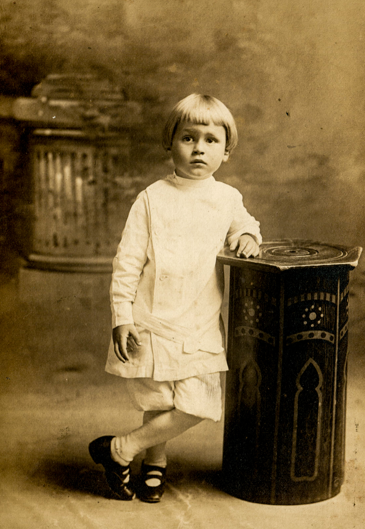 Vintage Portrait of Young Child – Early 20th Century Studio Photography ...